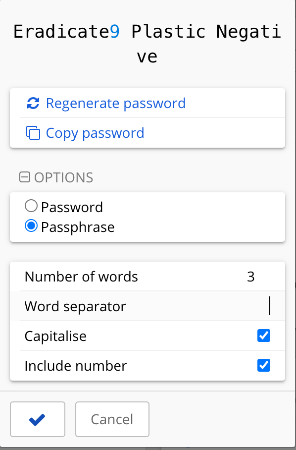 Passphrase generation enforces non-empty word separator · Issue #5437 · bitwarden/clients · GitHub