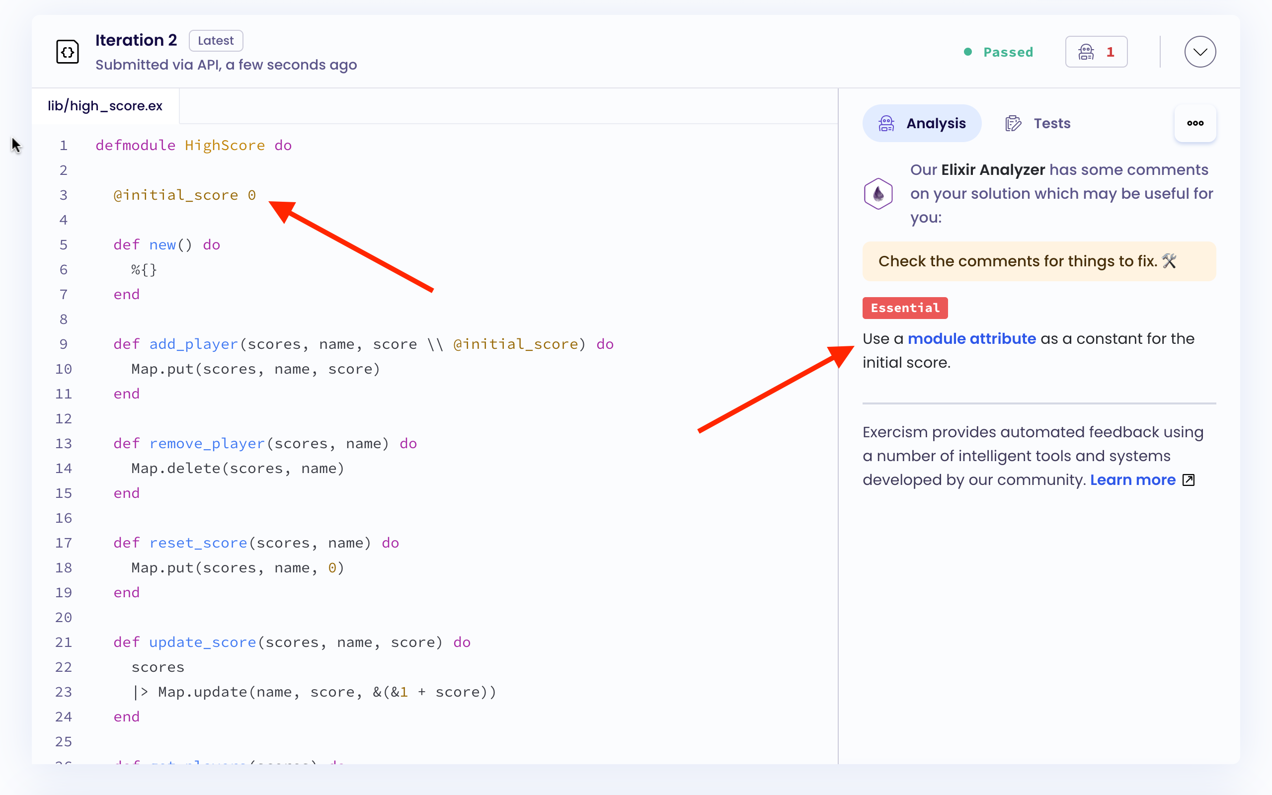 `high-score` analysis unclear about having to use the module attribute in two places · Issue ...