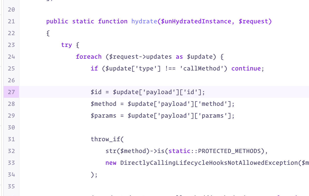 Hydration Middleware Error - undefined index "id" on "payload" · livewire livewire · Discussion ...