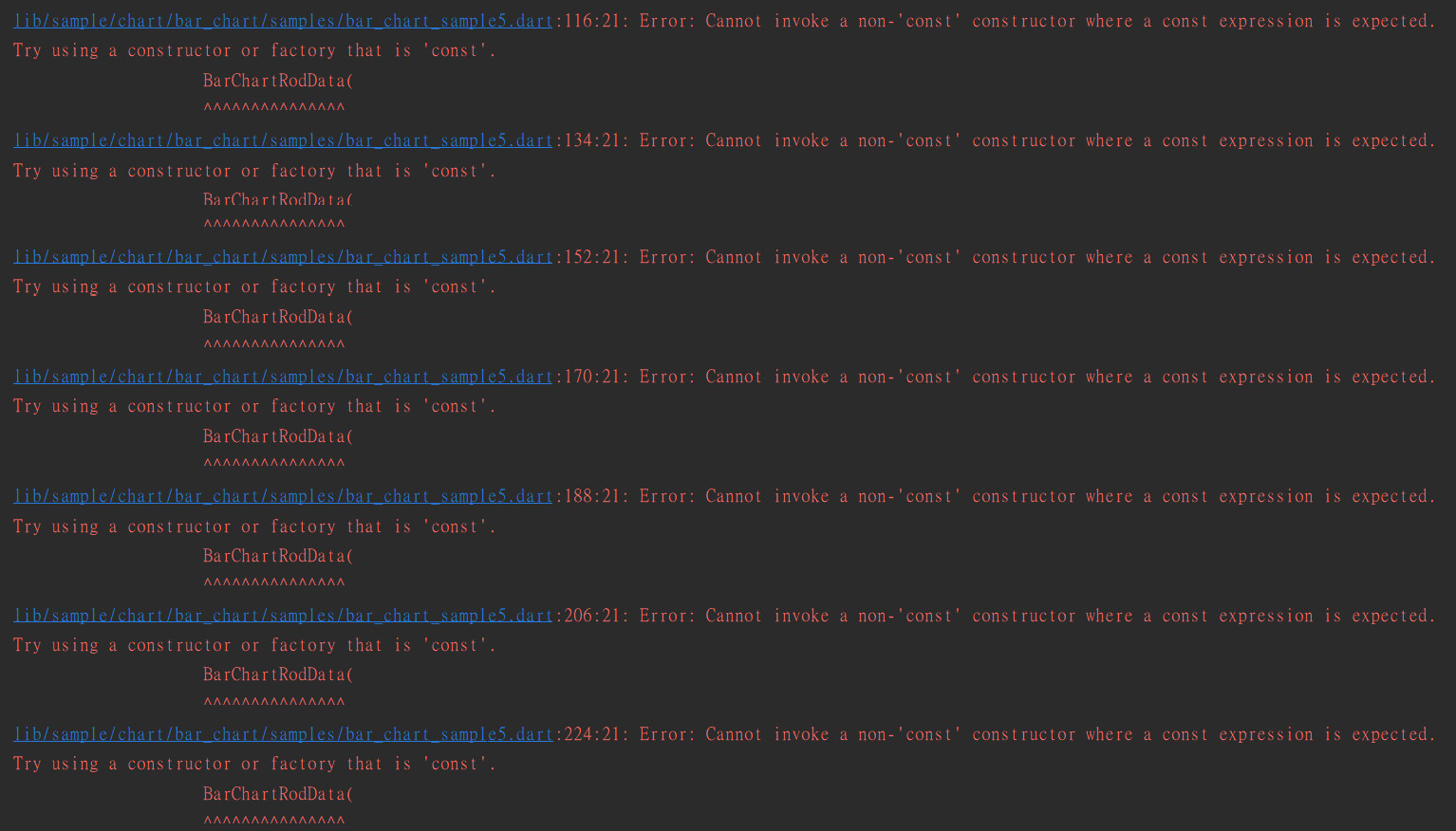 Error: Cannot invoke a non-'const' constructor where a const expression is expected. Try using a ...