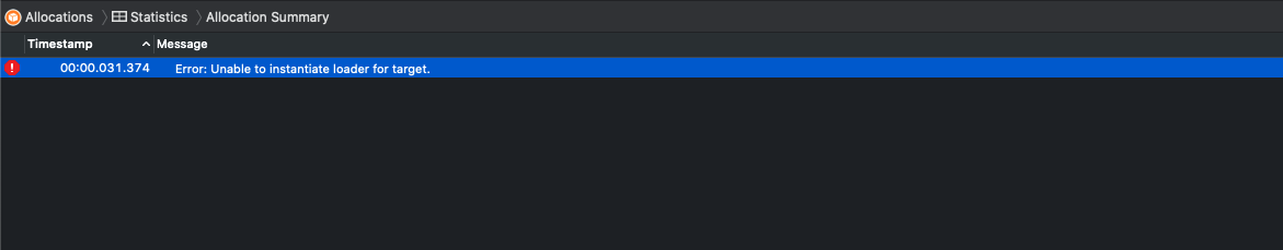 When jailbreaked [use Instruments get error: Error: Unable to instantiate loader for target ...
