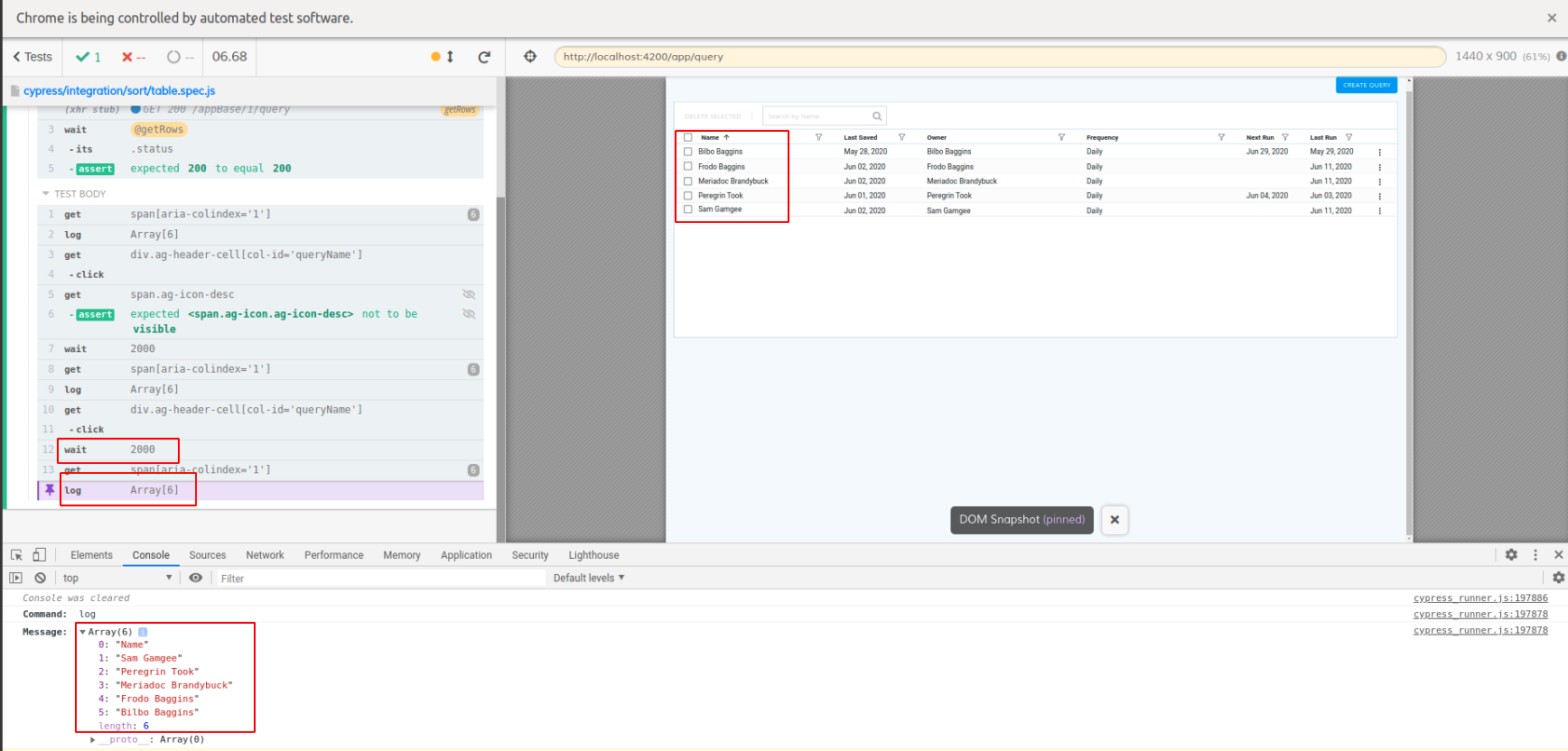 Cypress - Test sorting of a column in angular grid table (ag-grid ...