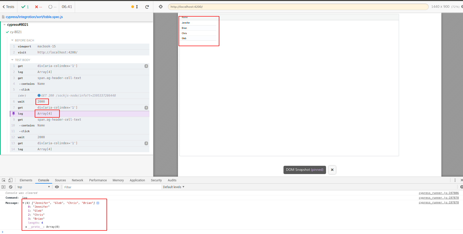 Cypress - Test sorting of a column in angular grid table (ag-grid ...