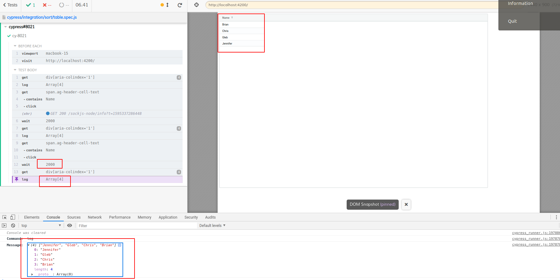 Cypress Test Sorting Of A Column In Angular Grid Table Ag Grid Angular · Issue 8021 2012