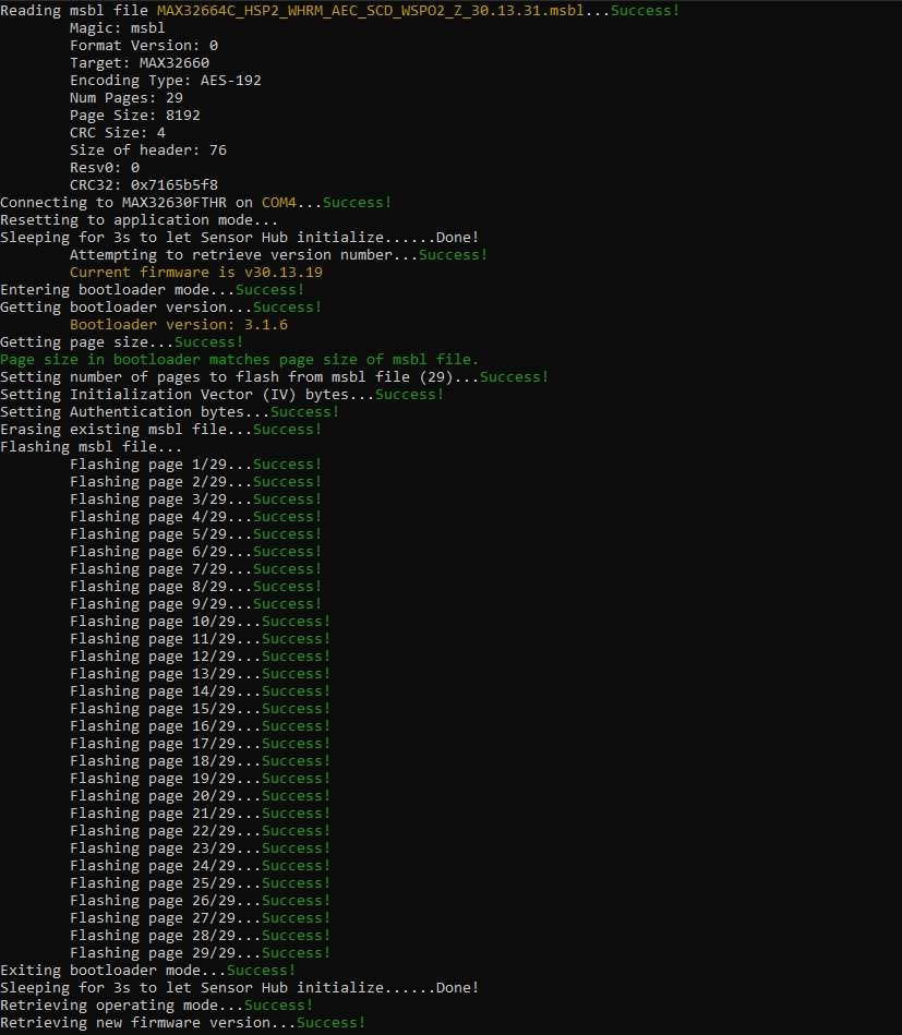 Error while programming MAX32664C · Issue #1 · analogdevicesinc/MAX32630FTHR_msbl_flasher · GitHub