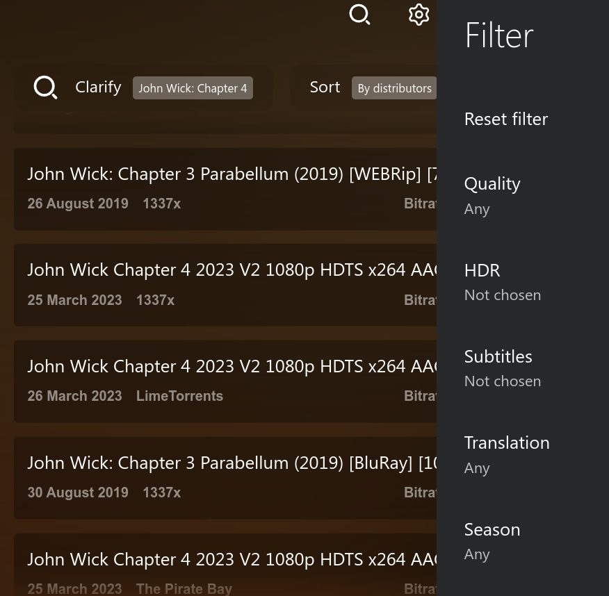 Добавление фильтрации в веб-интерфейс · Issue #230 · YouROK/TorrServer · GitHub