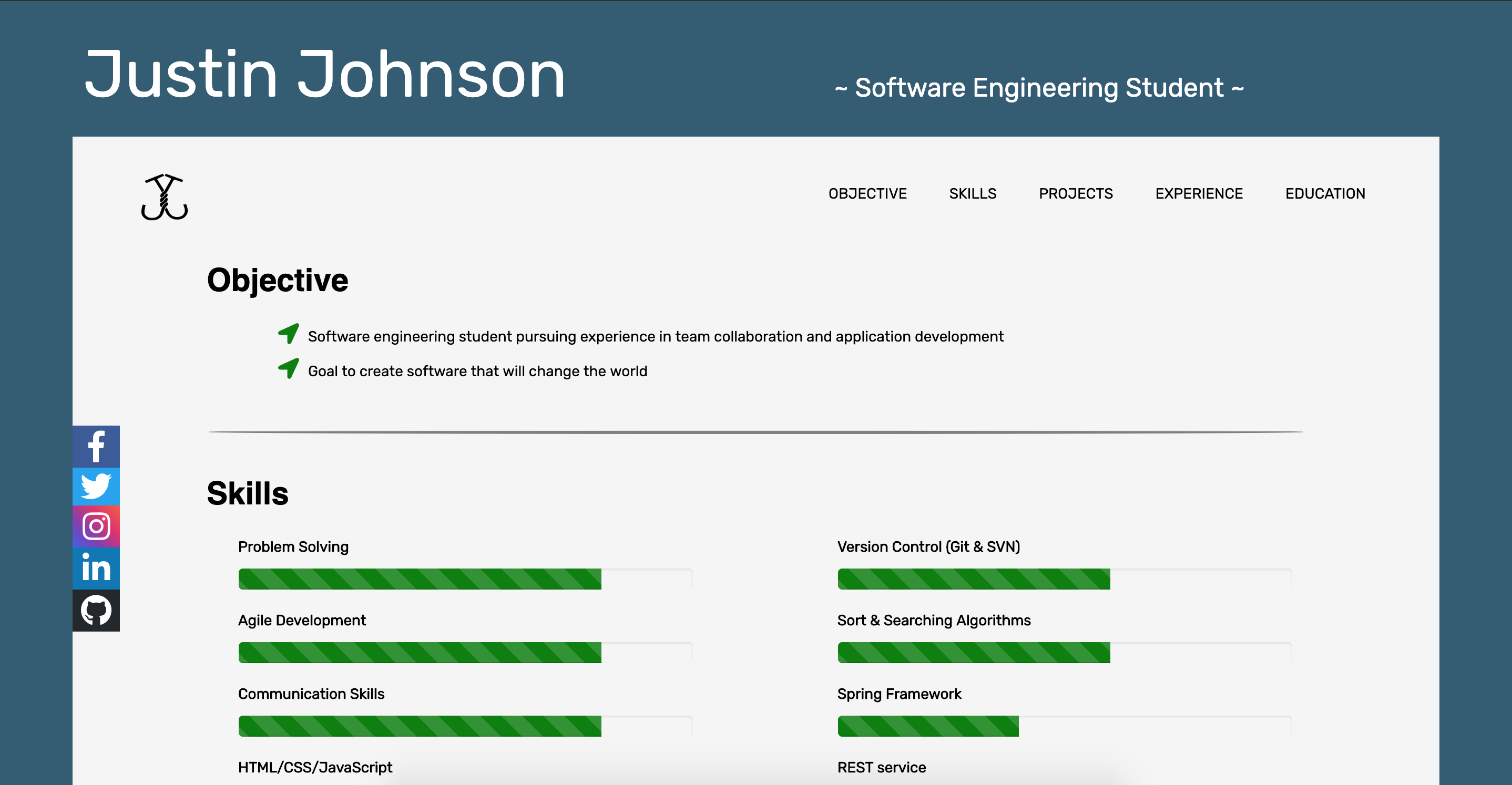 GitHub - justinjohnson-dev/justindev: Static Resume