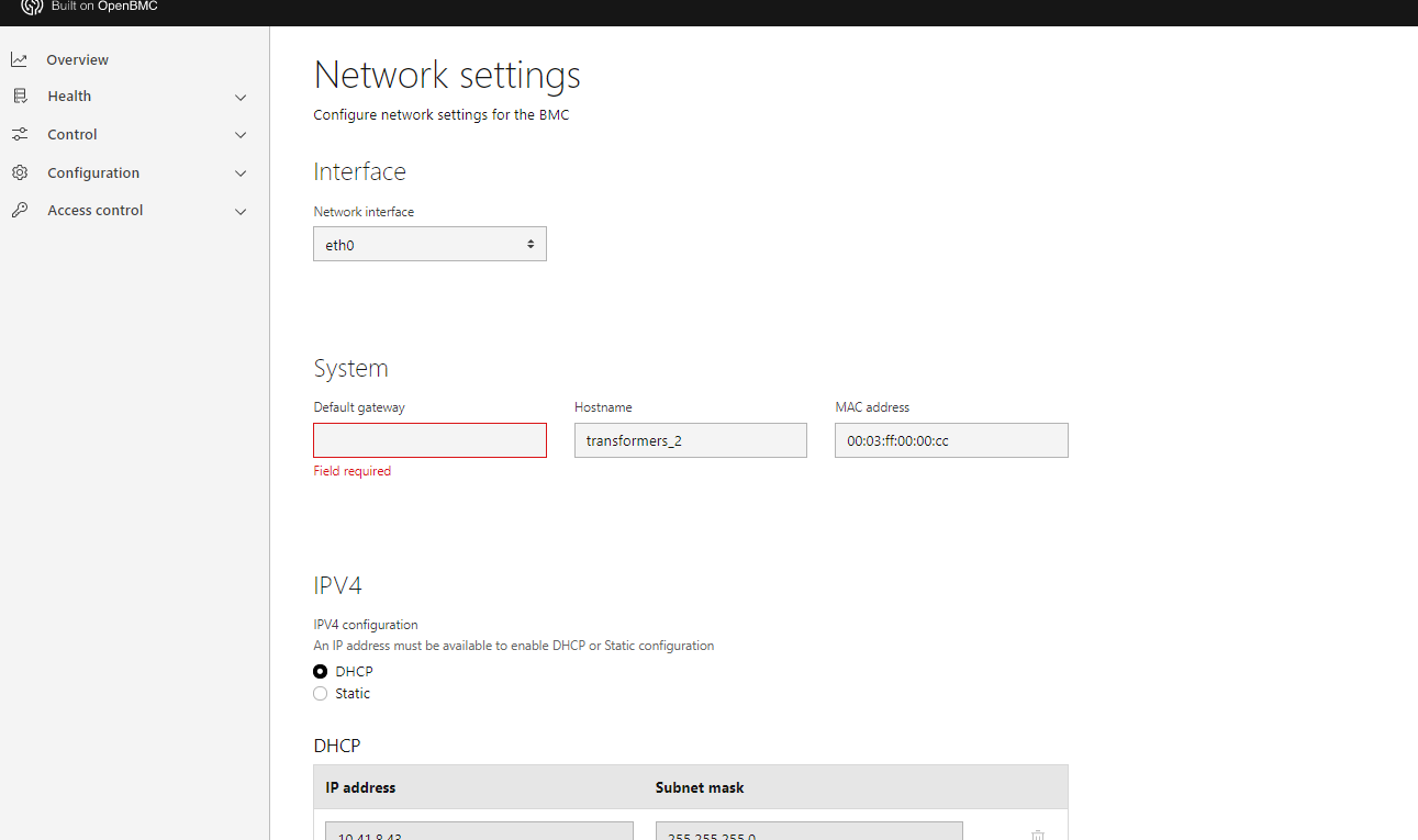 hostname can't be modified in DHCP mode from Network settings page · Issue #70 · openbmc/webui ...