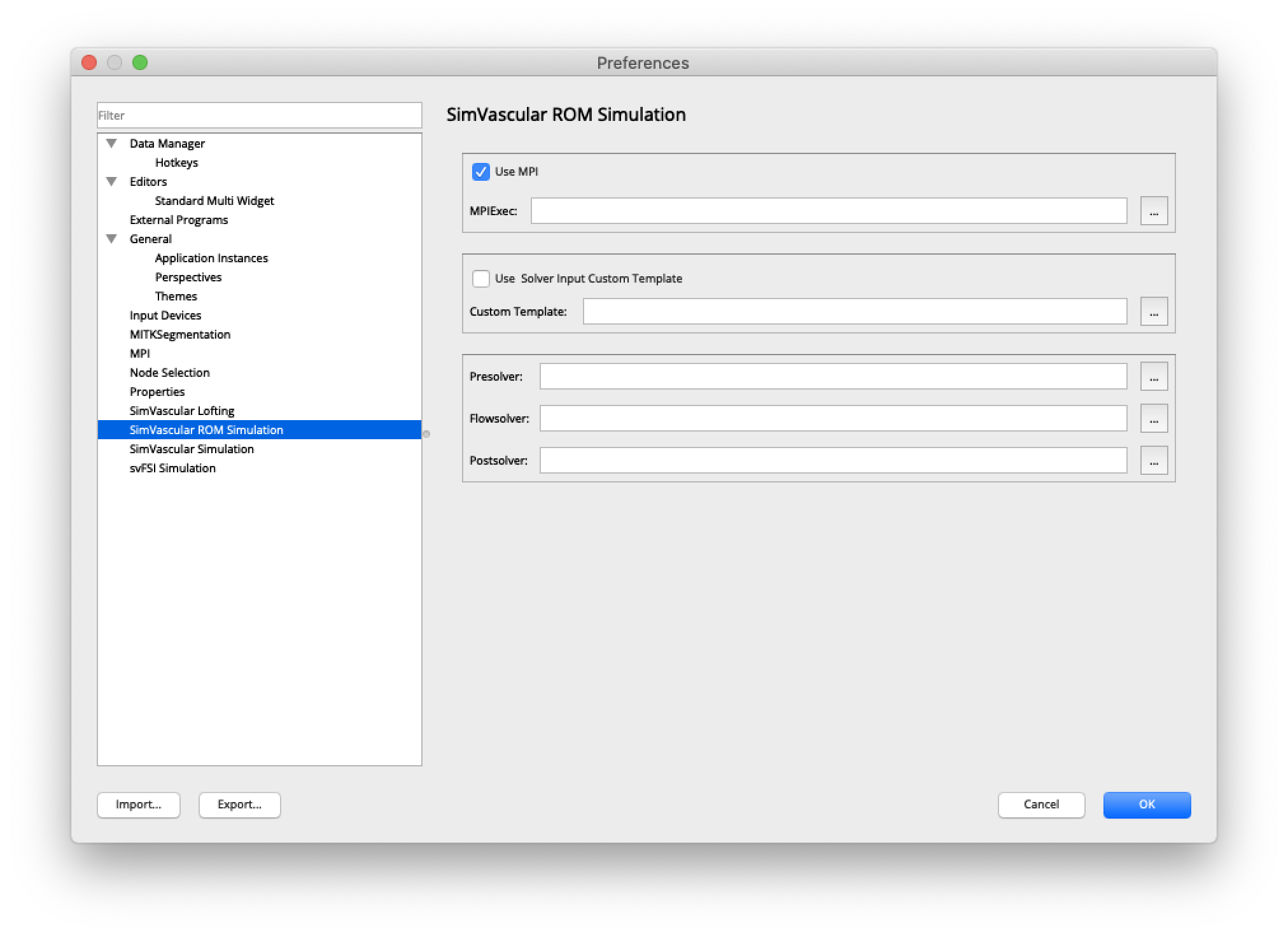 Fix the ROM Simulation Preferences panel · Issue #983 · SimVascular/SimVascular · GitHub