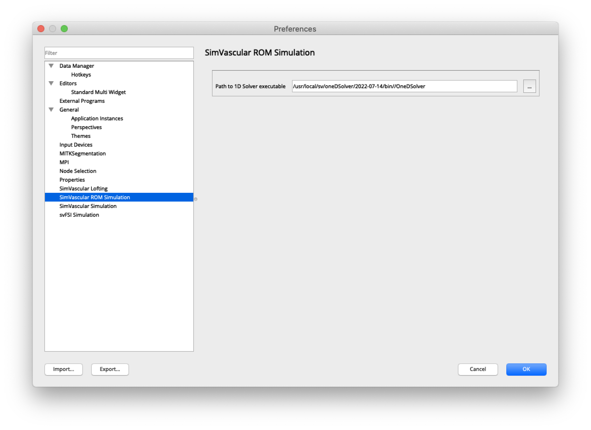 Fix the ROM Simulation Preferences panel · Issue #983 · SimVascular/SimVascular · GitHub