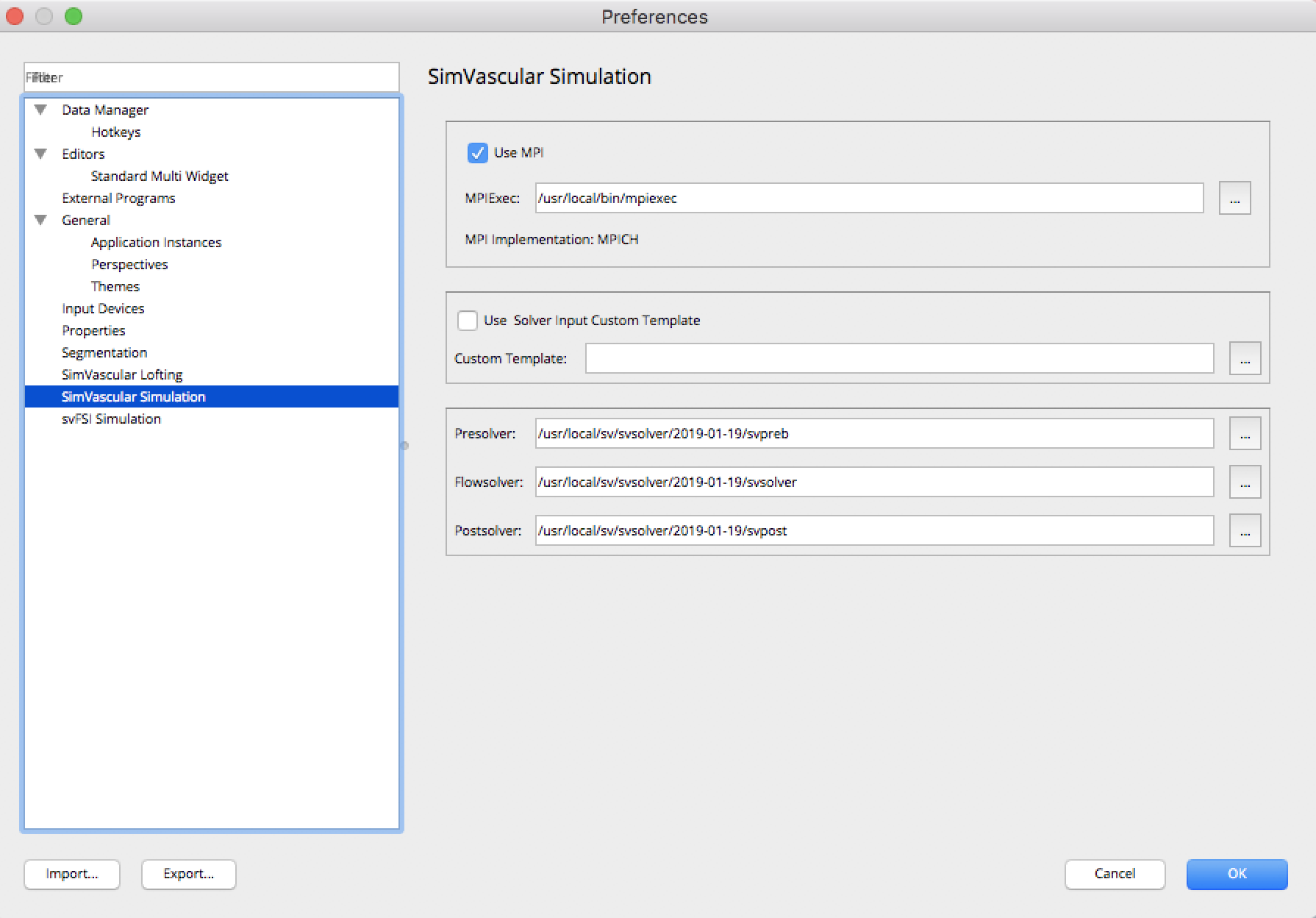 Set solver locations in the Preferences page · Issue #432 · SimVascular/SimVascular · GitHub
