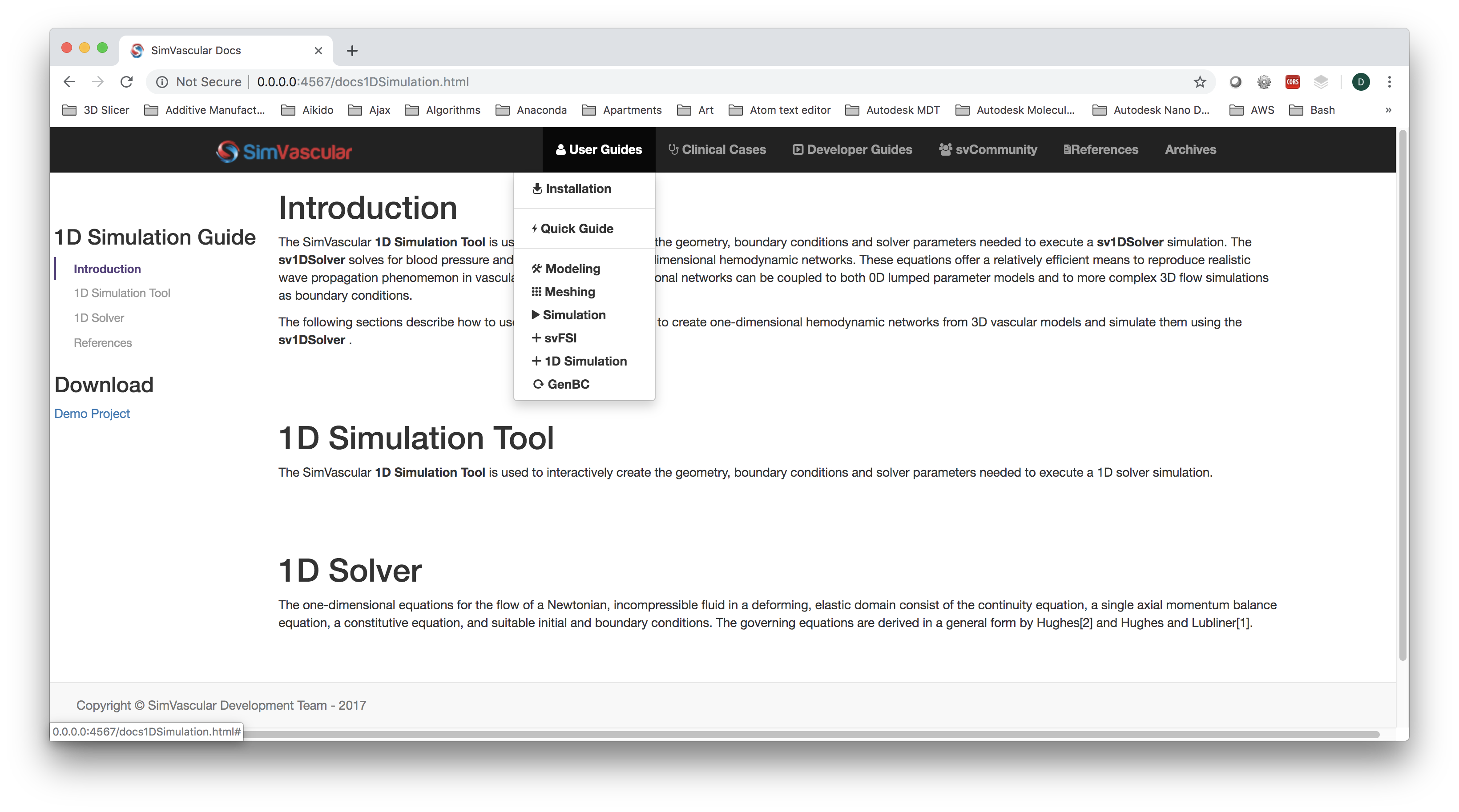 Add documentation for the 1D Simulation Tool and 1D Solver. · Issue #5 · SimVascular/simvascular ...