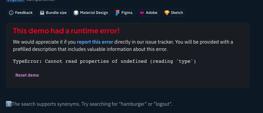 Docs Demo Searchicons Crashes · Issue 31454 · Muimaterial Ui · Github