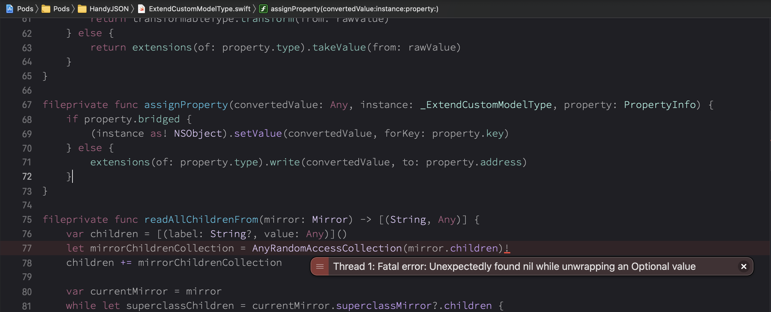 Crash at iOS 14 beta 4 · Issue #395 · alibaba/HandyJSON · GitHub
