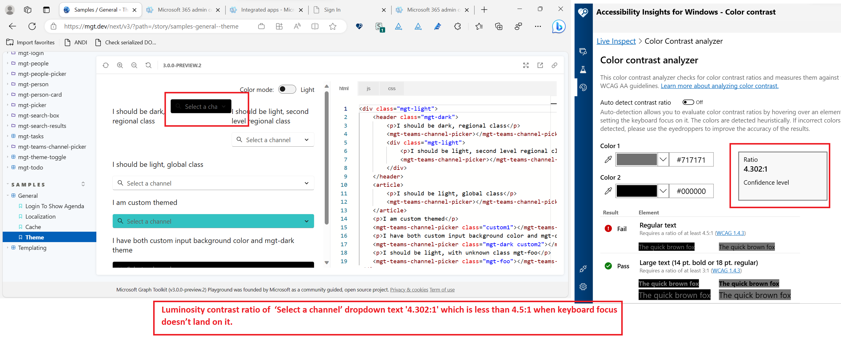 [MGTP-Components-Sample-General-Theme]: Luminosity contrast ratio of ‘Select a channel’ dropdown ...