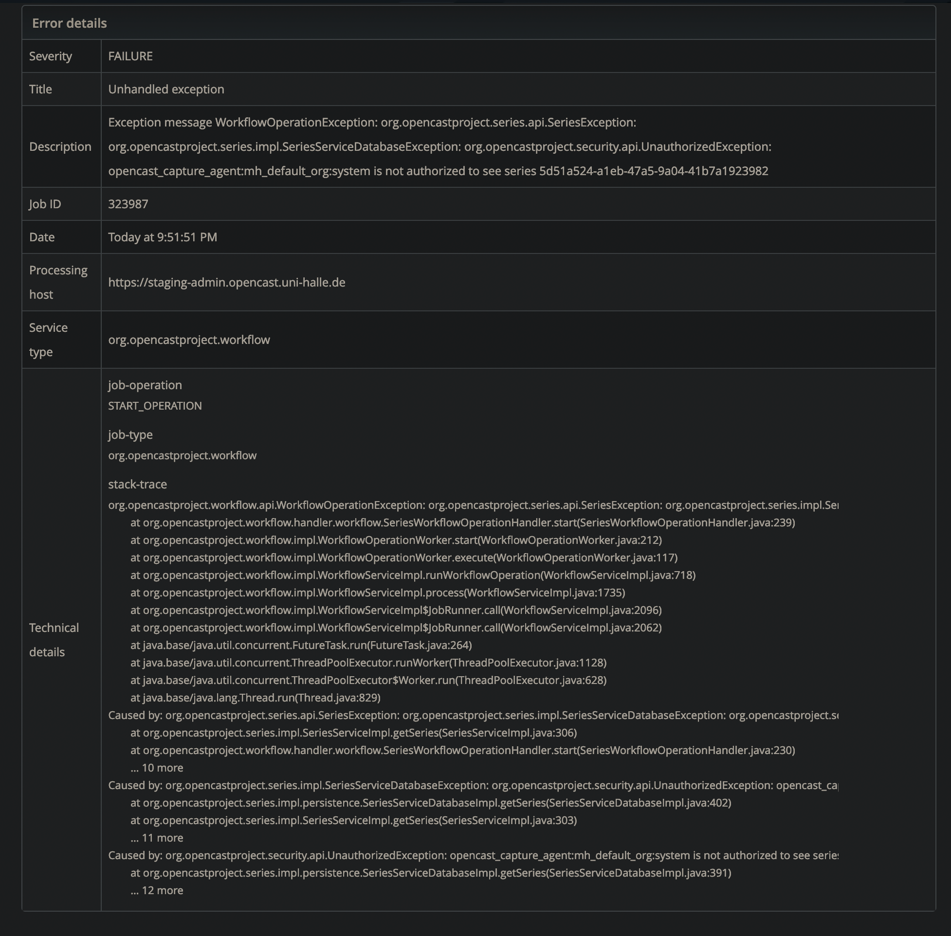 Capture Agent Causes Unauthorizedexception For Series · Issue 4266