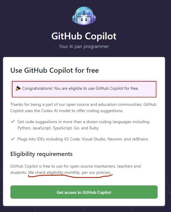 Is copilot no longer free for students? · community · Discussion #41371 ...