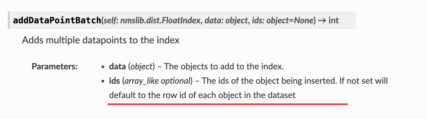 How to add samples in batches? · Issue #500 · nmslib/nmslib · GitHub