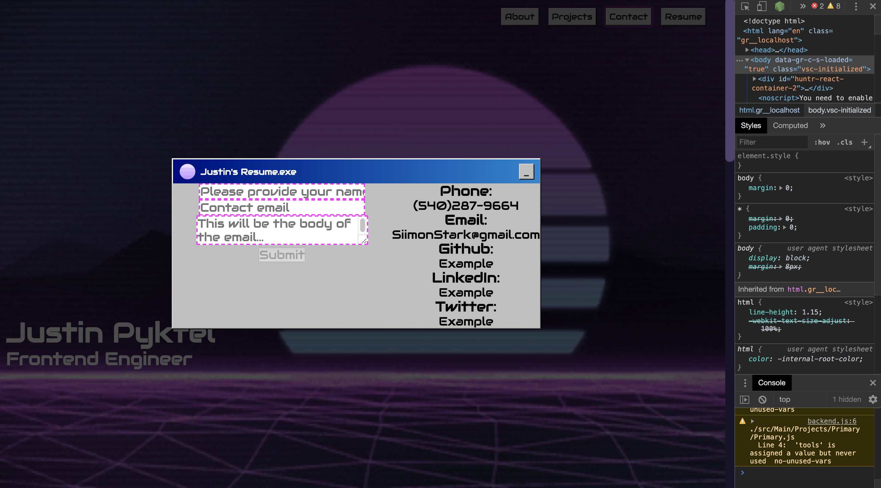 Started styling Contact by SiimonStark · Pull Request #34 · SiimonStark/LandingPage2.0 · GitHub