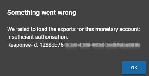 Error "Failed to load exports" when clicking on an account while in the Exports screen · Issue ...