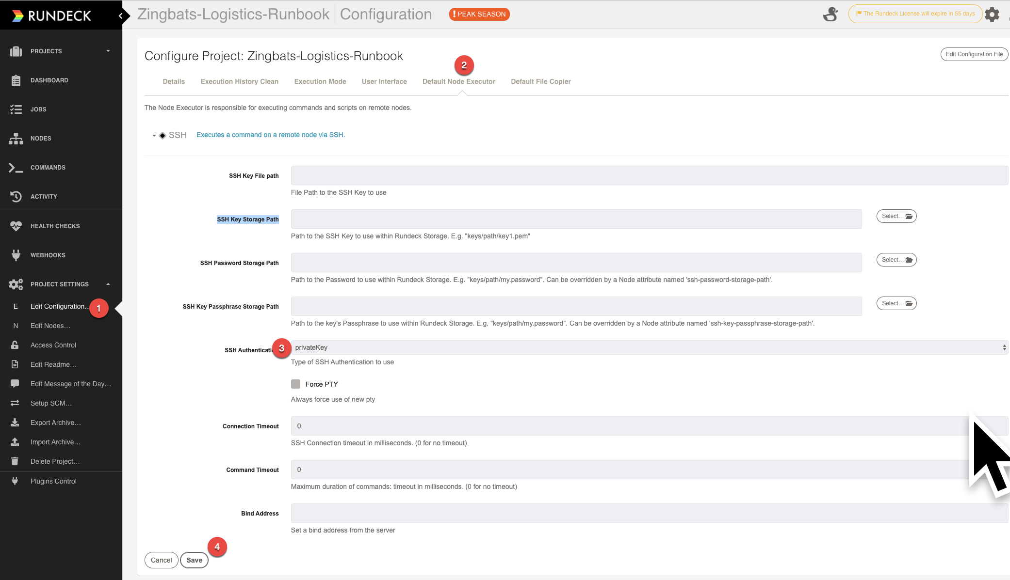 Some fields did not save in 'Default node executor' form · Issue #5462 · rundeck/rundeck · GitHub