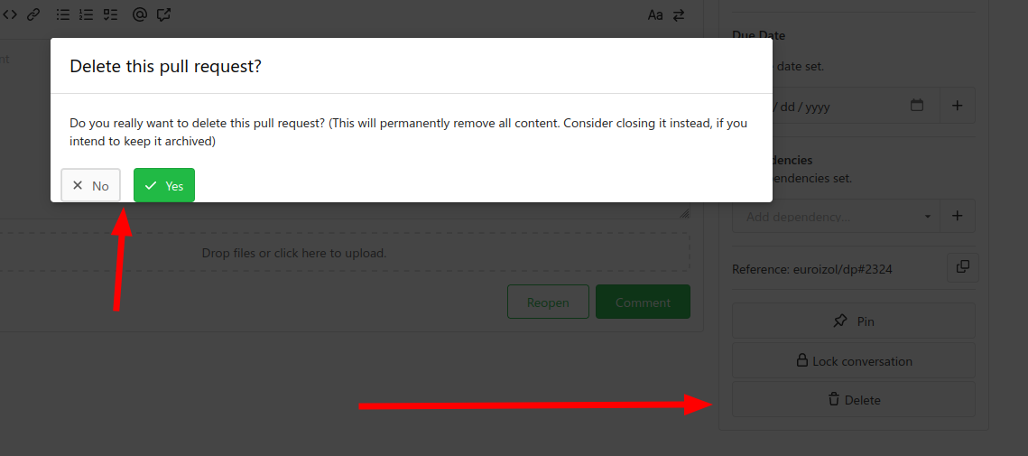 Delete Pull Request Popup Missing Margin · Issue 27012 · Go Gitea Gitea · Github