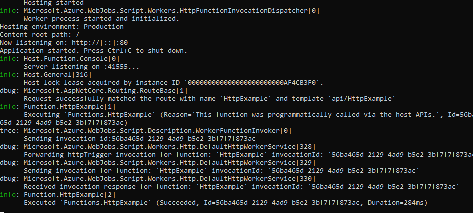 Receiving HTTP 404 while running/testing simple example locally using a ...