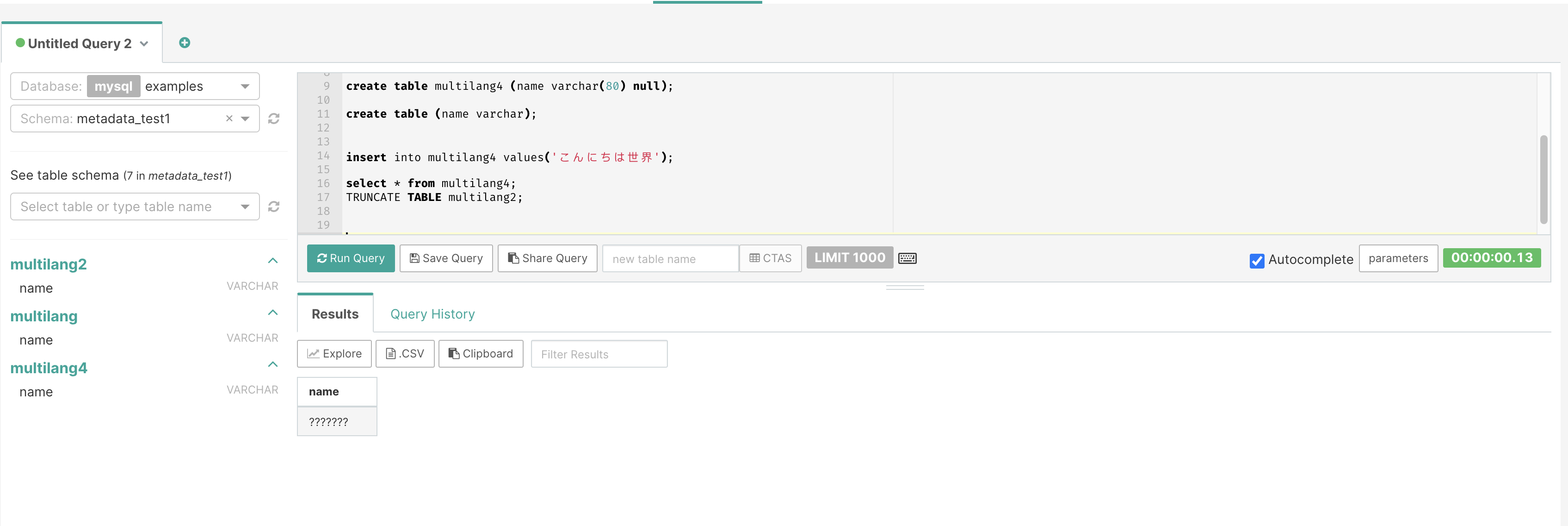 Sqllab While Querying From Sqllab Editor To Database Table Characters Written Japanese And