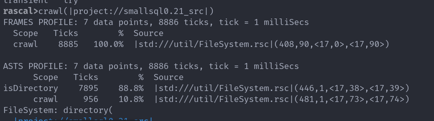getASTs function taking excessively long to complete due to `project` scheme implementation ...