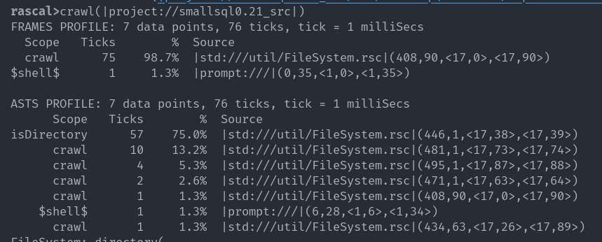 getASTs function taking excessively long to complete due to `project` scheme implementation ...
