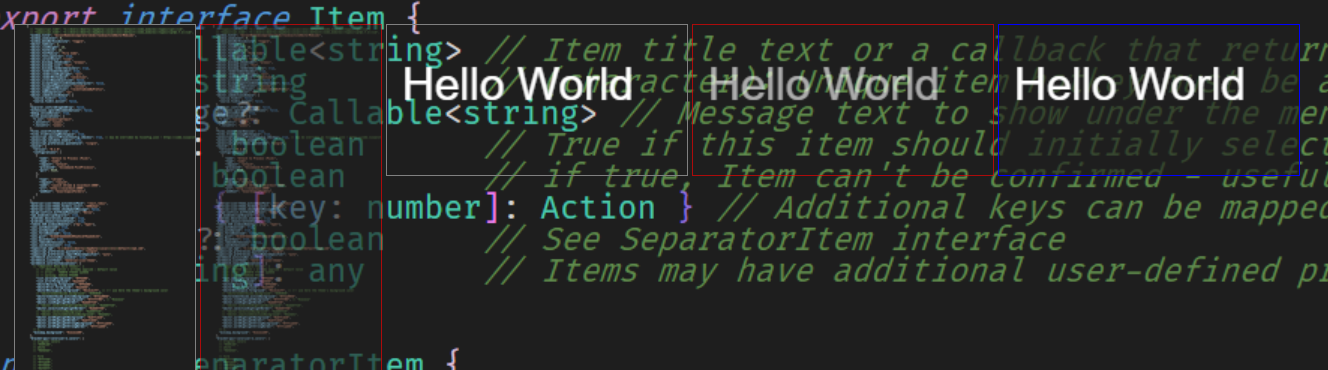 minimap.background also makes the text transparent · Issue #92490 · microsoft/vscode · GitHub