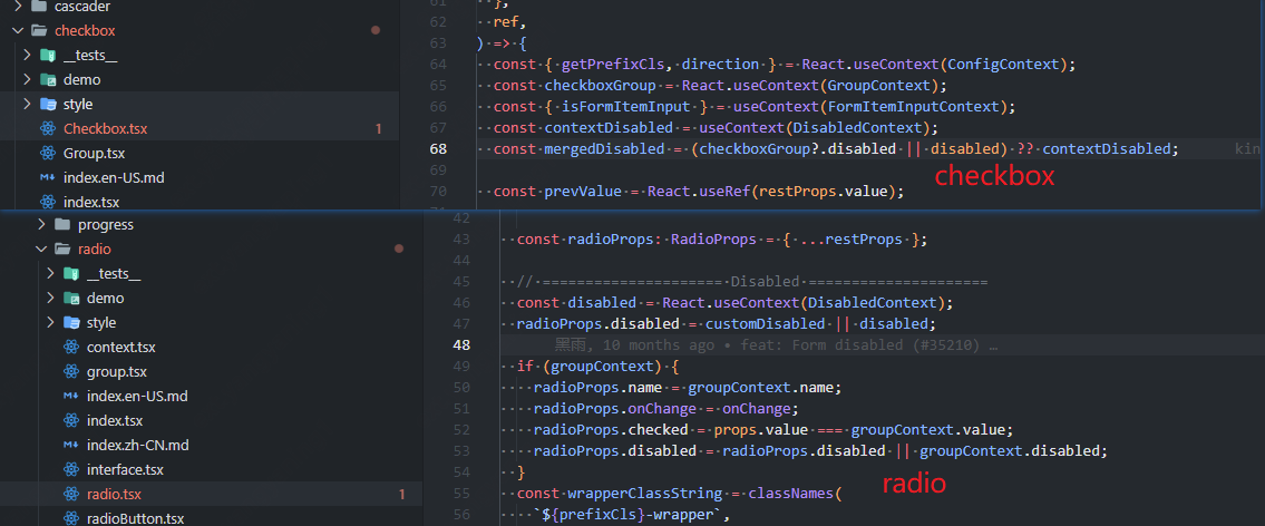 在 Form disabled 为 true 且 Form 下的 Table 选择列为 radio 时，单选项不可用 · Issue ...