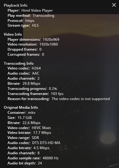[Issue]: Direct playing with AC3, transcoding with DTS on edge · Issue ...