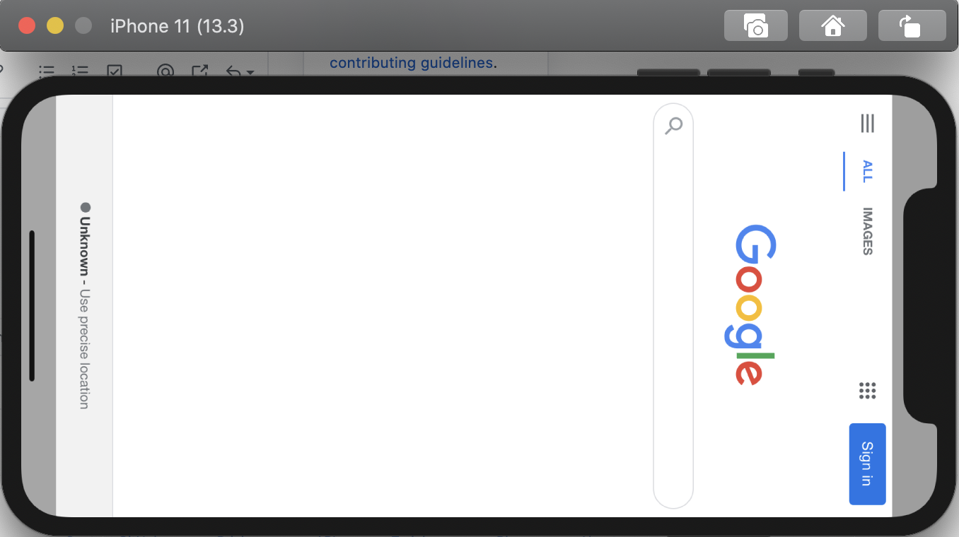 Website opening in portrait mode regardless of orientation · Issue ...