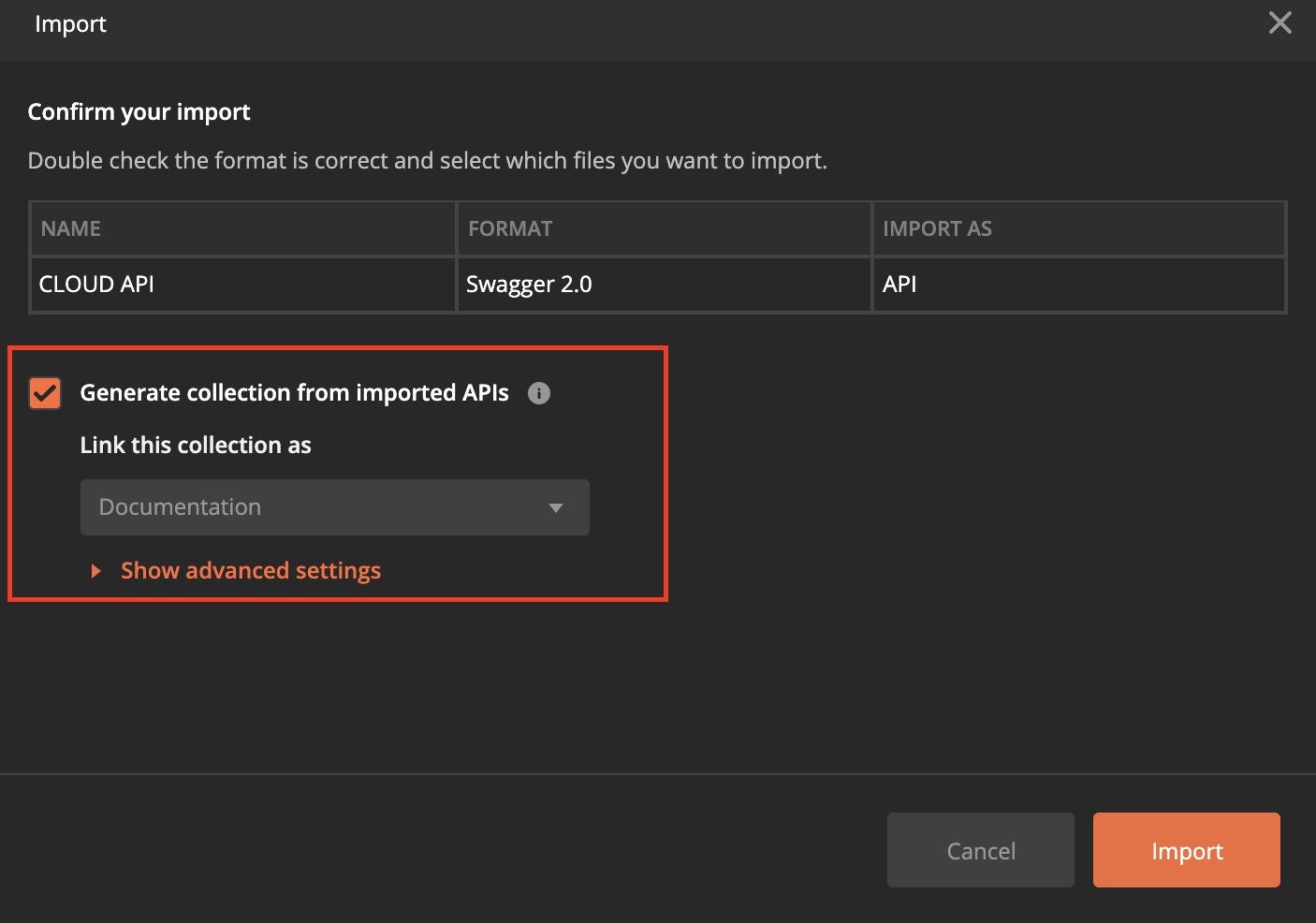 Importing Swaggerjson Only Creates Api Documentation But No Collection Appears Although It