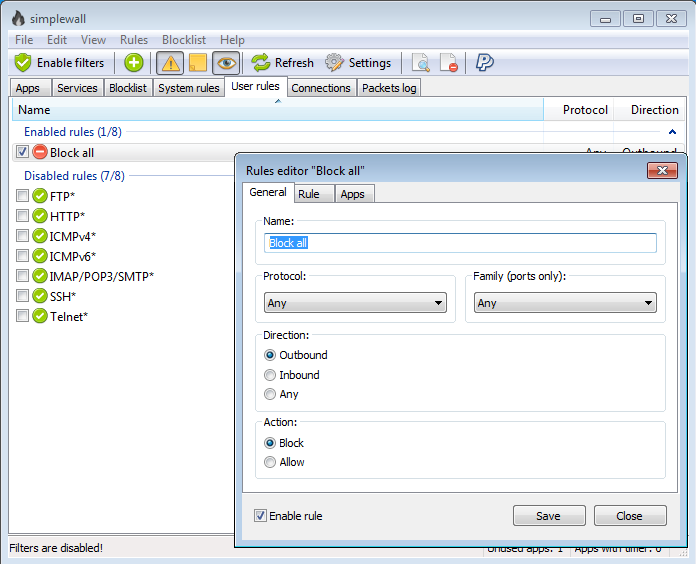 A rule for blocking all [solved] · Issue #744 · henrypp/simplewall · GitHub
