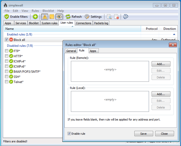 A rule for blocking all [solved] · Issue #744 · henrypp/simplewall · GitHub