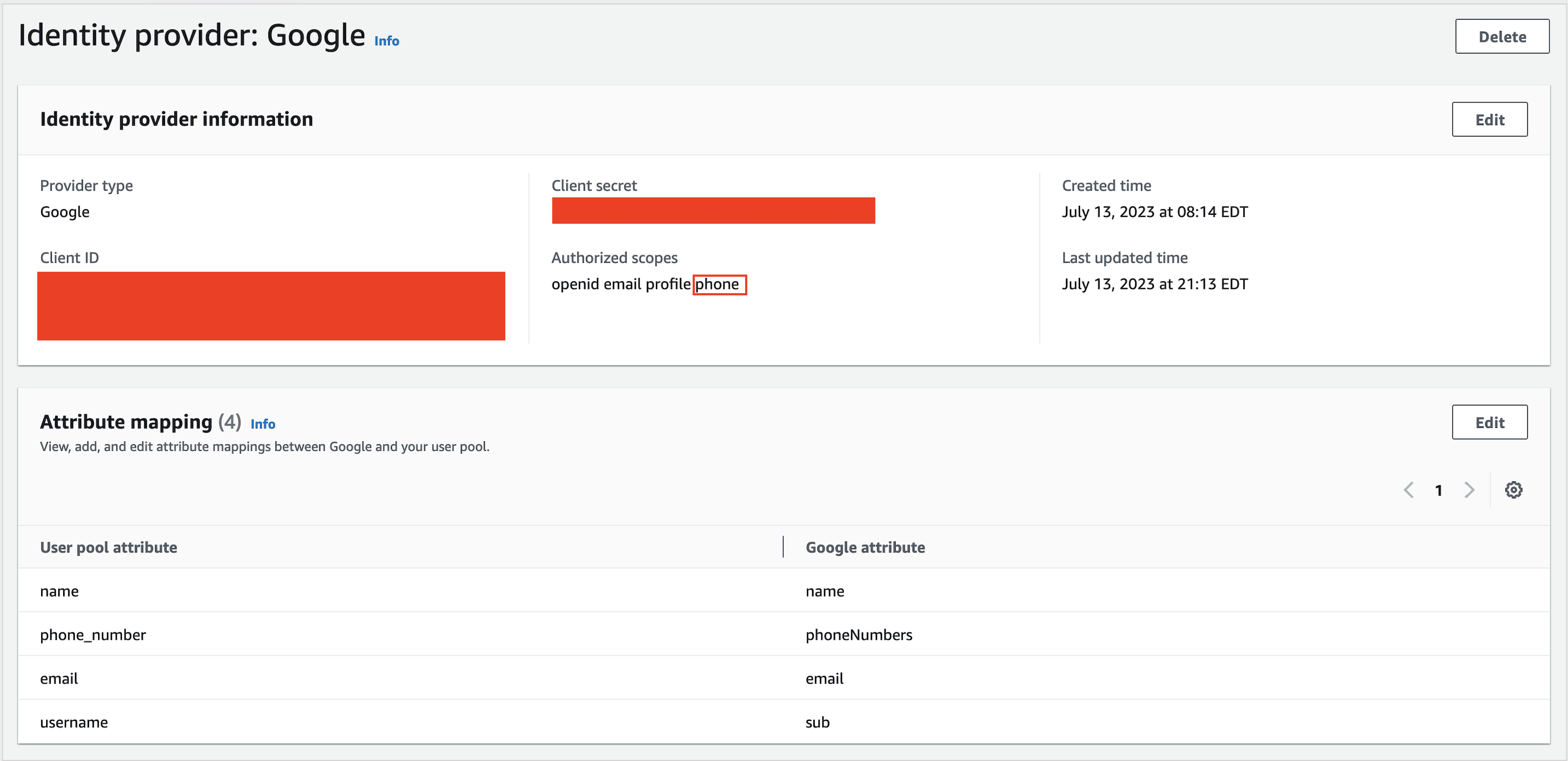 Cognito - Cannot map phone_number to phoneNumbers Google attribute · Issue #11623 · aws-amplify ...