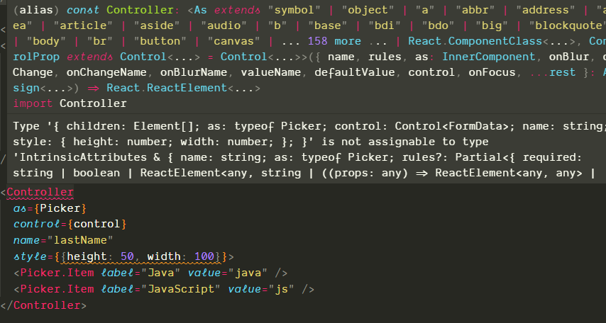 doesn't inherit children types from "as" prop · Issue #1910 · react-hook-form/react-hook-form ...