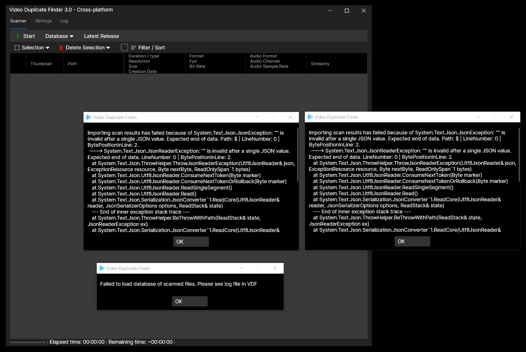VDF infinite crash due to database error · Issue #247 · 0x90d/videoduplicatefinder · GitHub