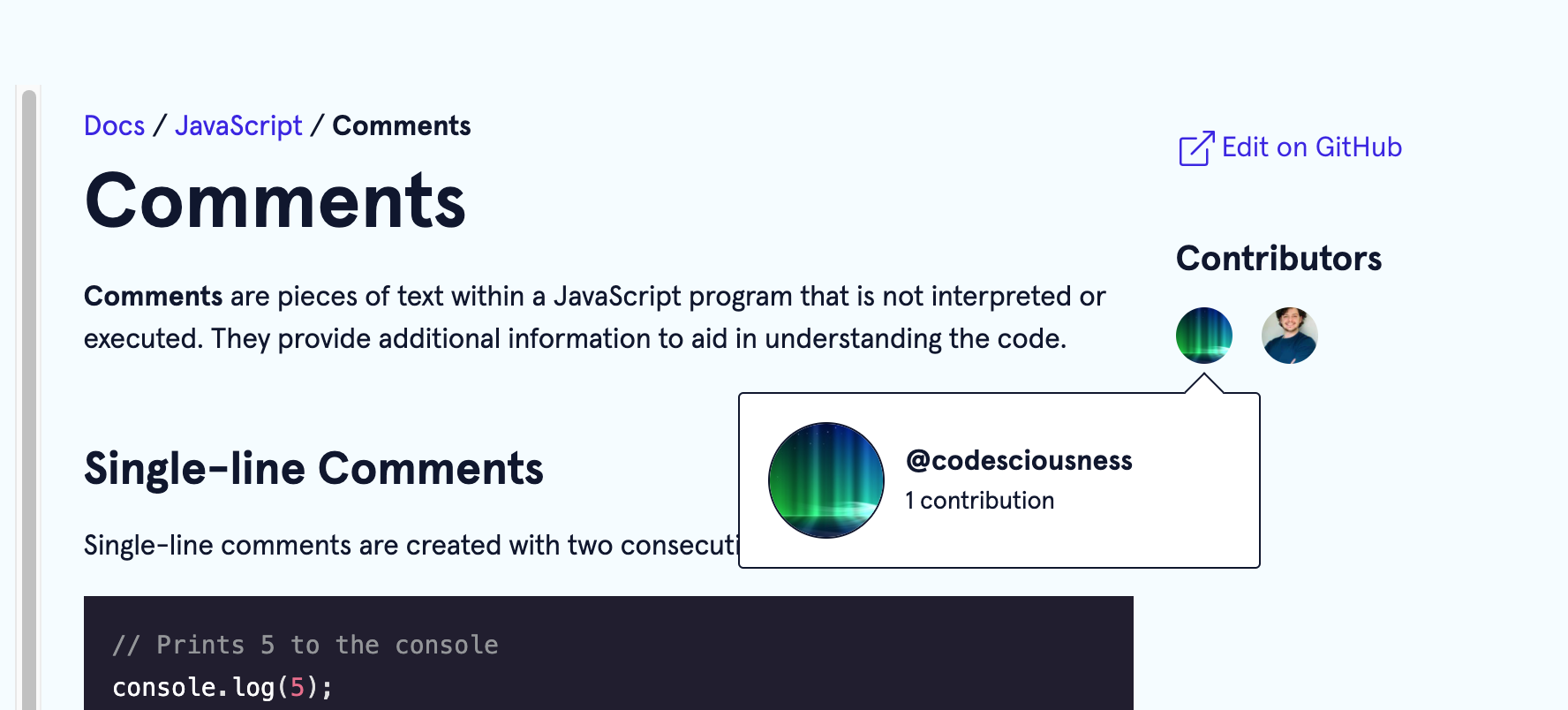 Fixed a typo found in the JavaScript Comments content on line 34 by ...