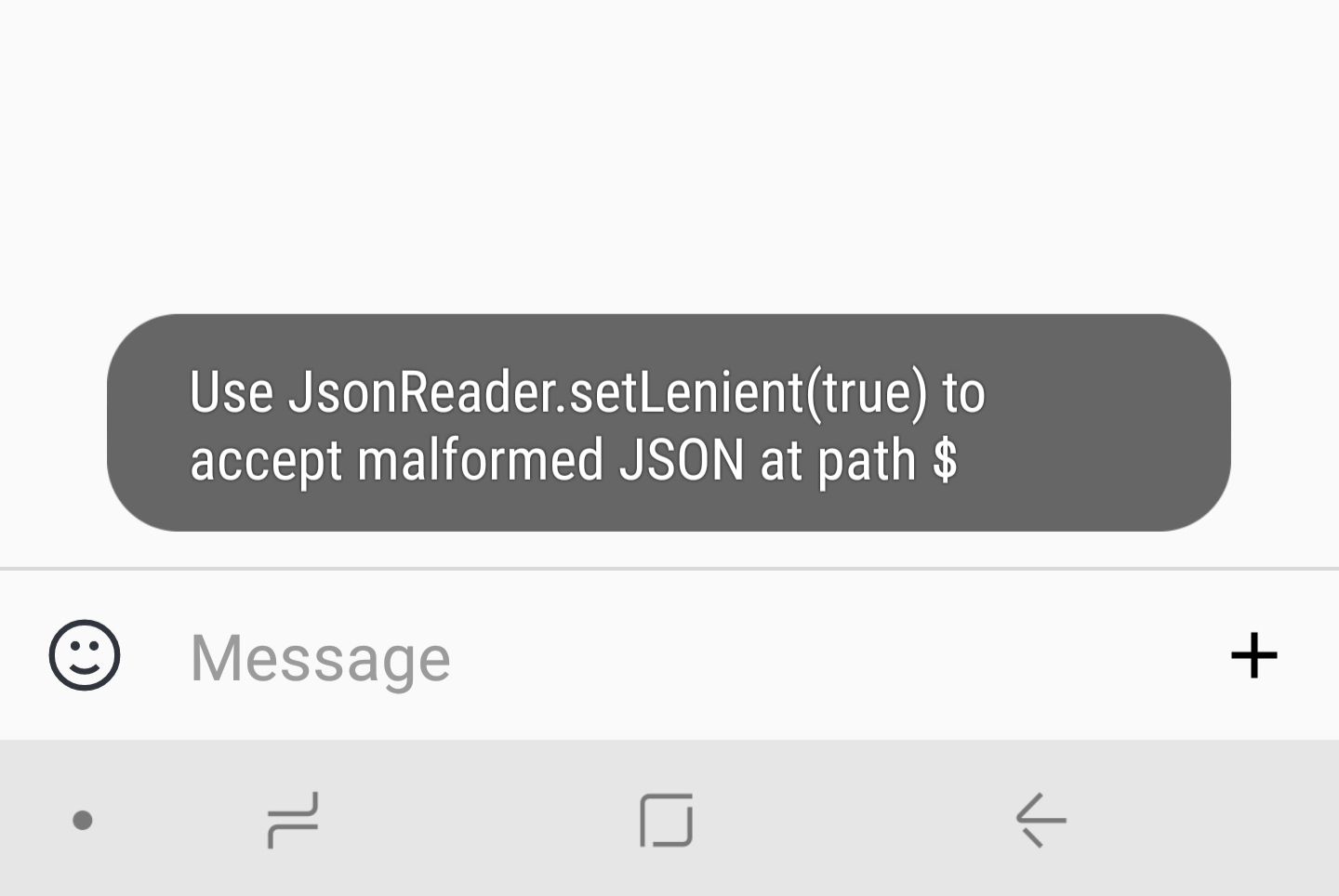 Use JsonReader.setLenient(true) to accept malformed JSON at path$ on sending a VIDEO file ...