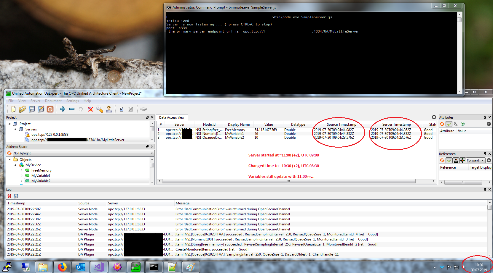 Source Andor Server Timestamp Do Not Reflect Current Machine Time
