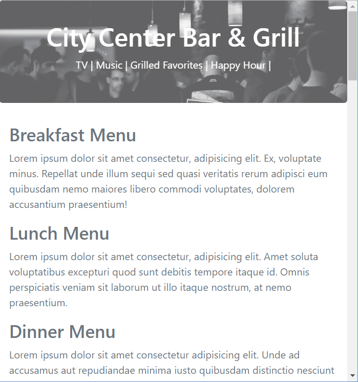 GitHub - singhofen/Bar-Grill-menu-template: Sample Menu web page for a ...