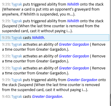 Greater Gargadon and Nihilith don't get cast when last suspend time ...