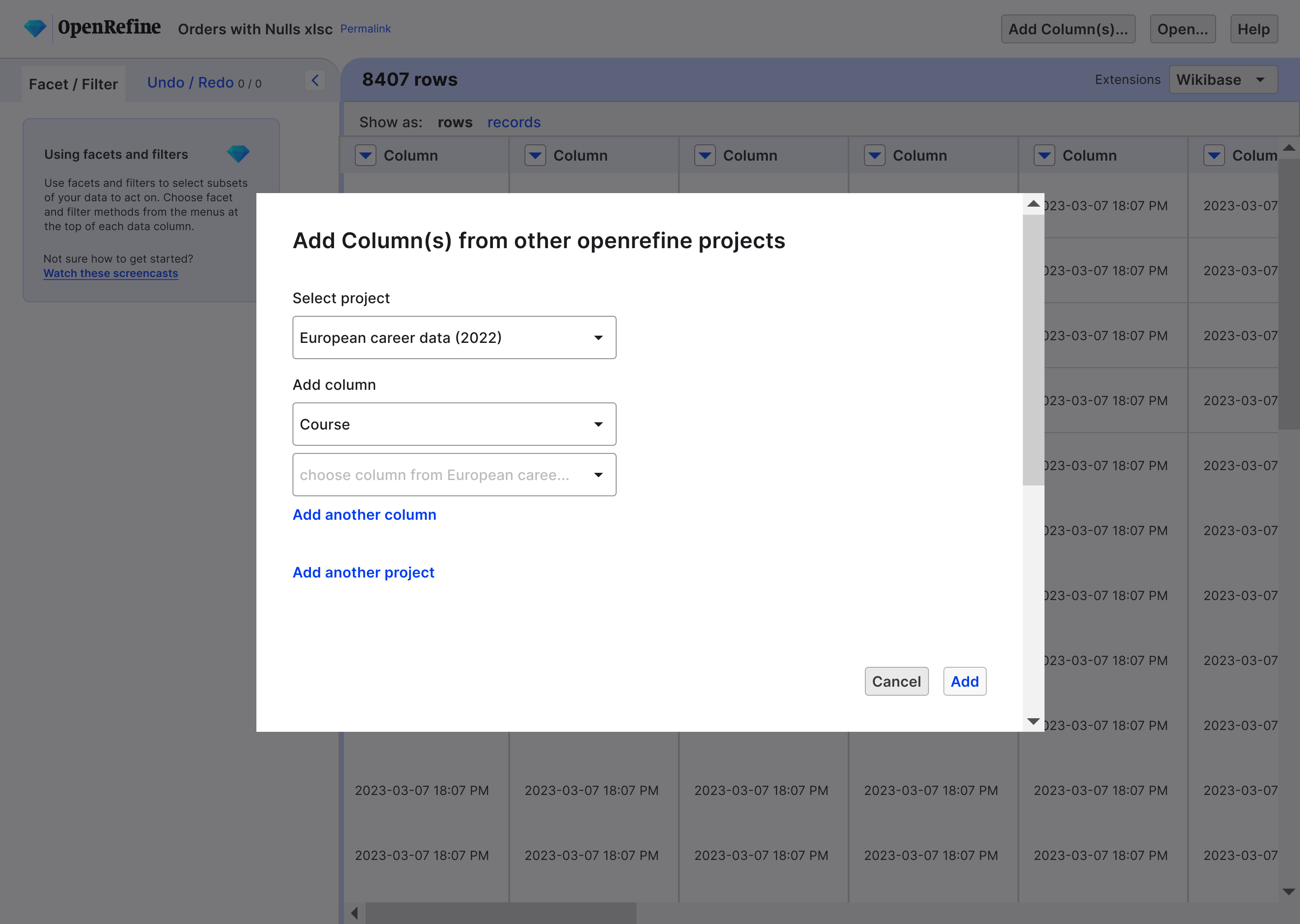 'Add column(s) from other OpenRefine project' as default feature · Issue #5393 · OpenRefine ...