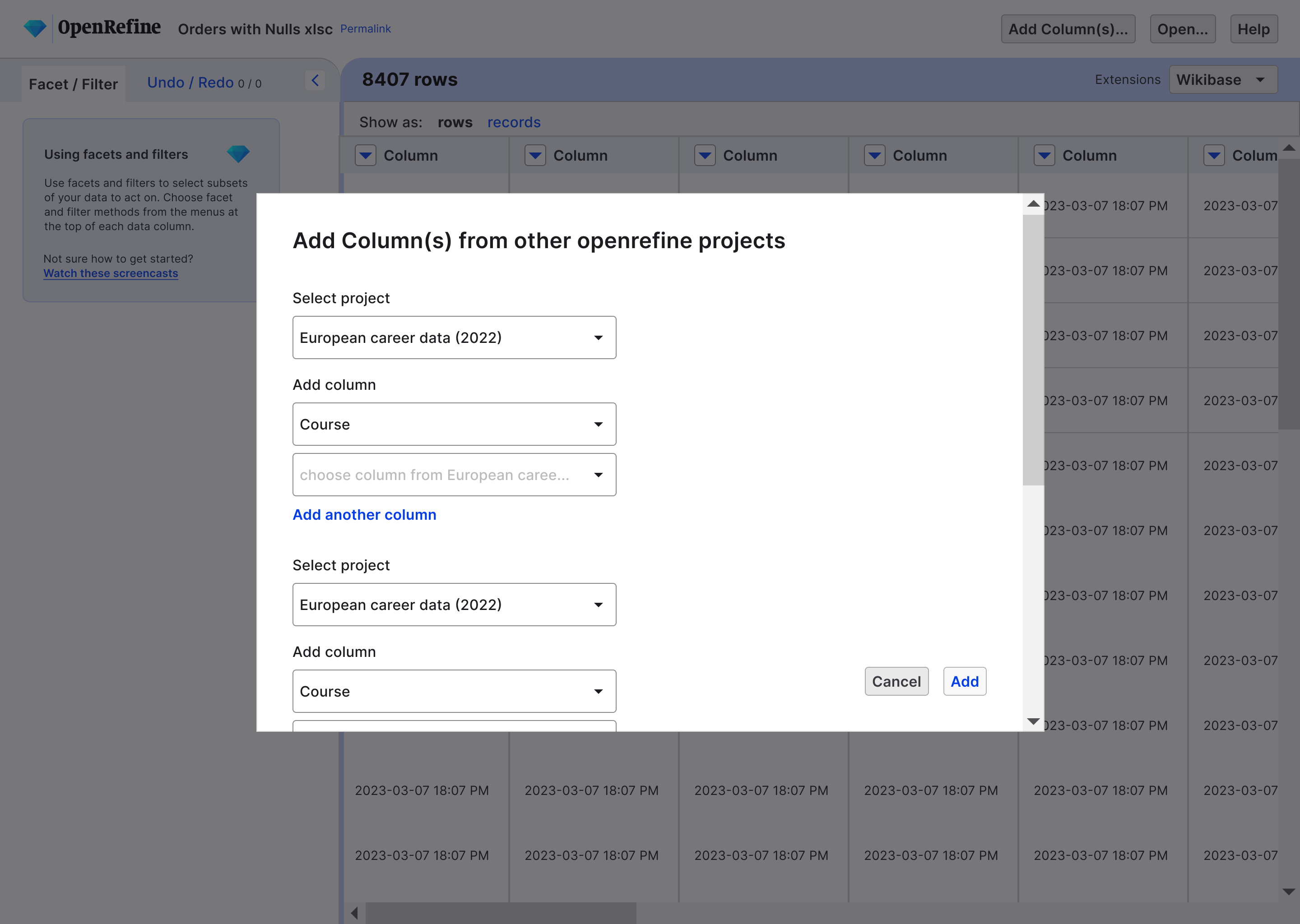 'Add column(s) from other OpenRefine project' as default feature · Issue #5393 · OpenRefine ...