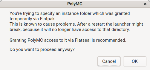 Can't create instances or play any installed instance · Issue #796 · PolyMC/PolyMC · GitHub