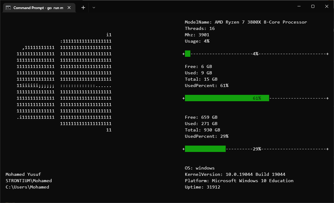 GitHub - Vitzeno/gofetch: Basic crossplatfrom neofetch like program written in go to display ...