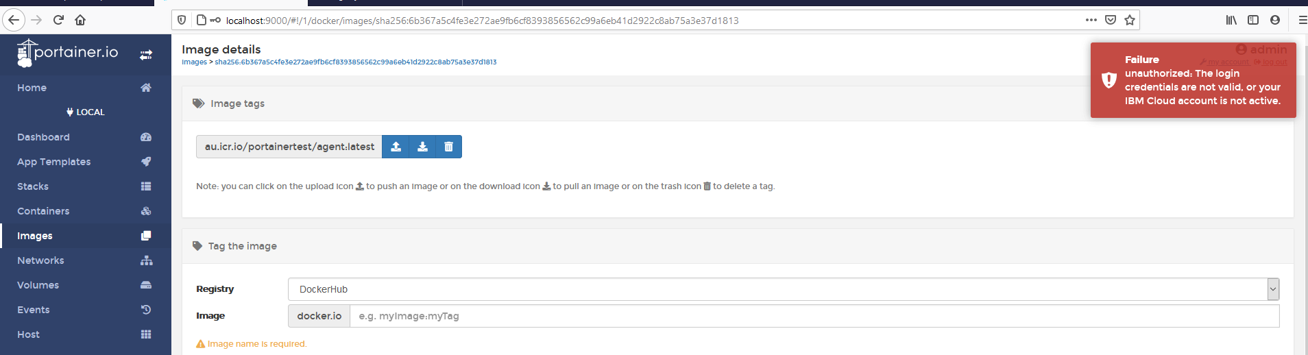 Registries; editing an already defined authenticated registry makes ...
